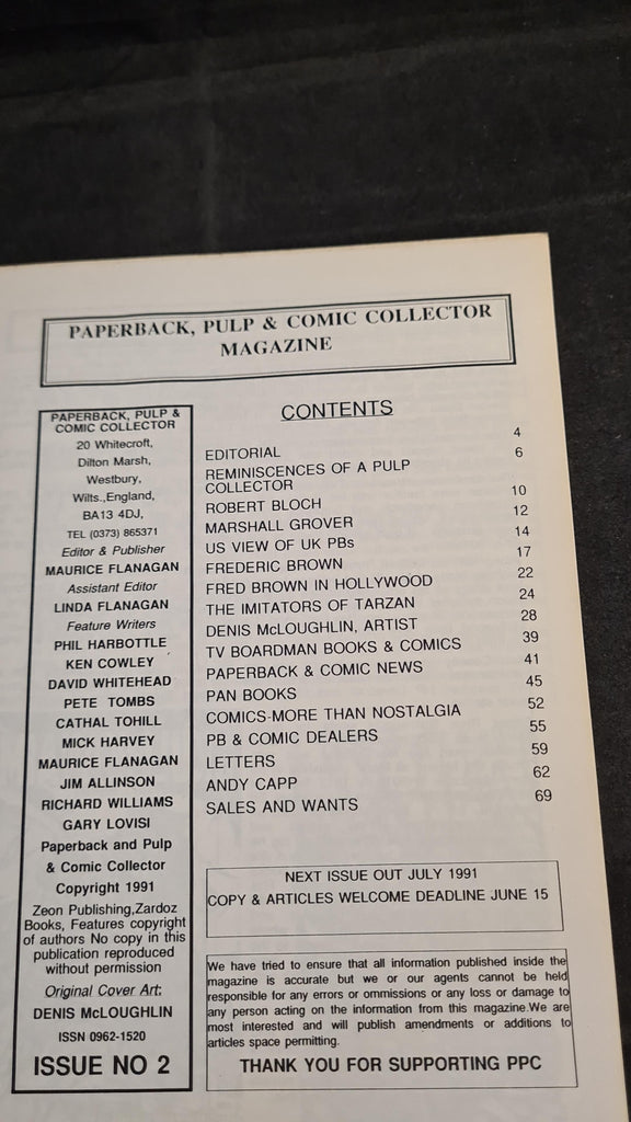 Paperback, Pulp & Comic Collector Magazine Number 2, 1991 – Richard ...