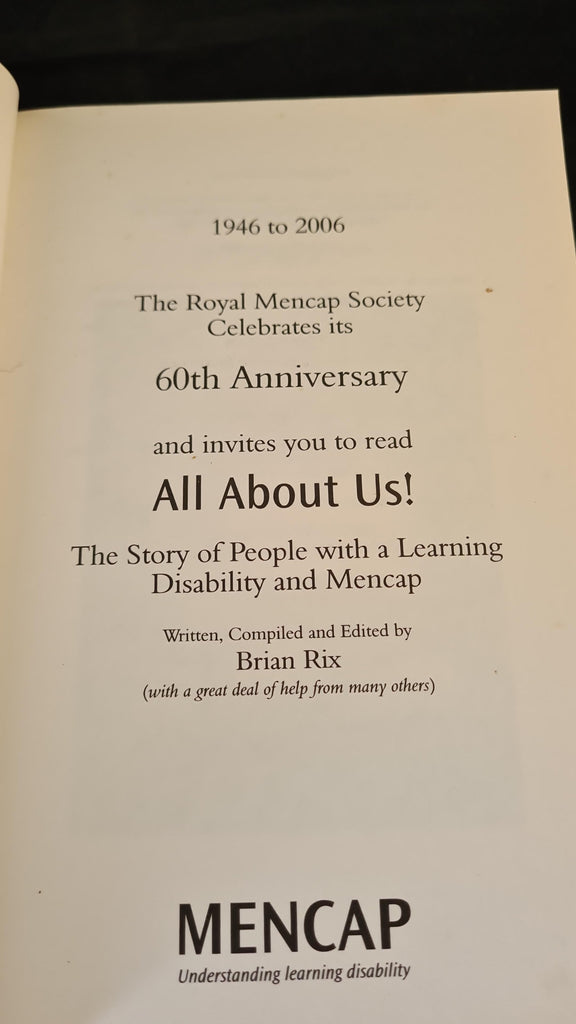 Brian Rix - All About Us! Royal Mencap Society 1946-2006, 60th Year, 2 ...
