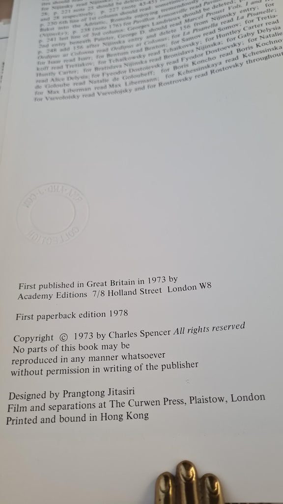 Charles Spencer - Leon Bakst, Academy Editions, 1978 – Richard Dalby's ...