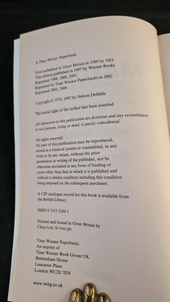 Nelson Demille & Thomas Block - Mayday, Timewarner Paperbacks, 2004 ...