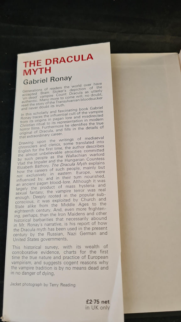 Gabriel Ronay - The Dracula Myth, W H Allen, 1972, First Edition ...