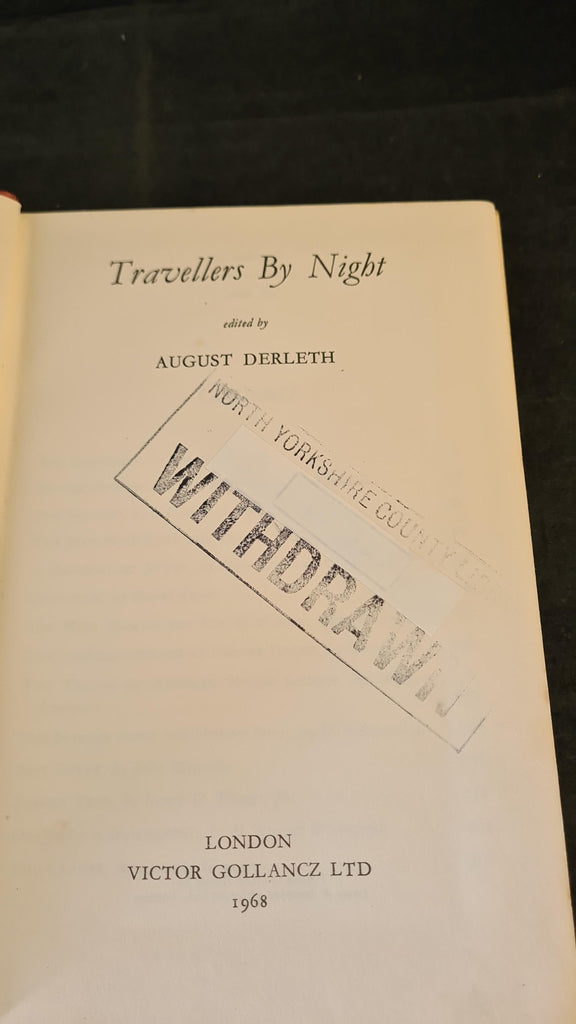 August Derleth - Travellers By Night, Victor Gollancz, 1968, First UK ...