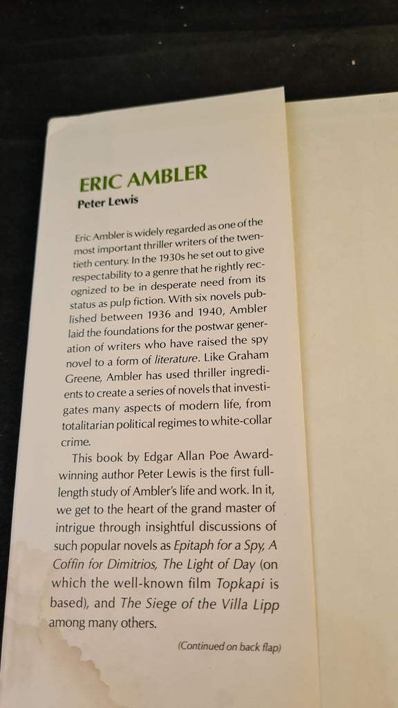 Peter Lewis - Eric Ambler, Continuum, 1990 – Richard Dalby's Library