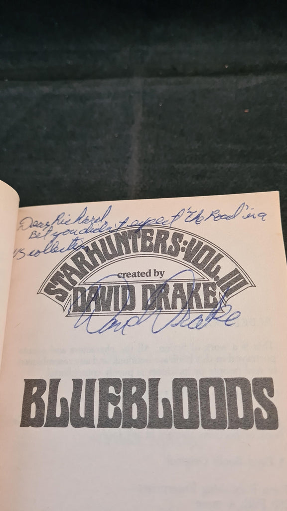 David Drake - Bluebloods, Baen Books, 1990, Inscribed, Signed, Paperba ...