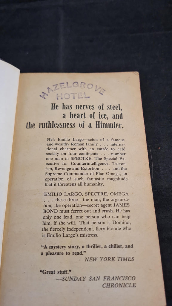 Ian Fleming - James Bond, Thunderball, Signet Book, 1963, Paperbacks ...