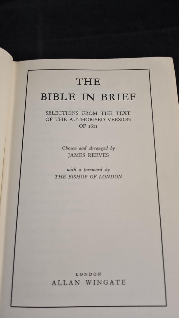 James Reeves - The Bible in Brief, Allan Wingate, 1954 – Richard Dalby ...