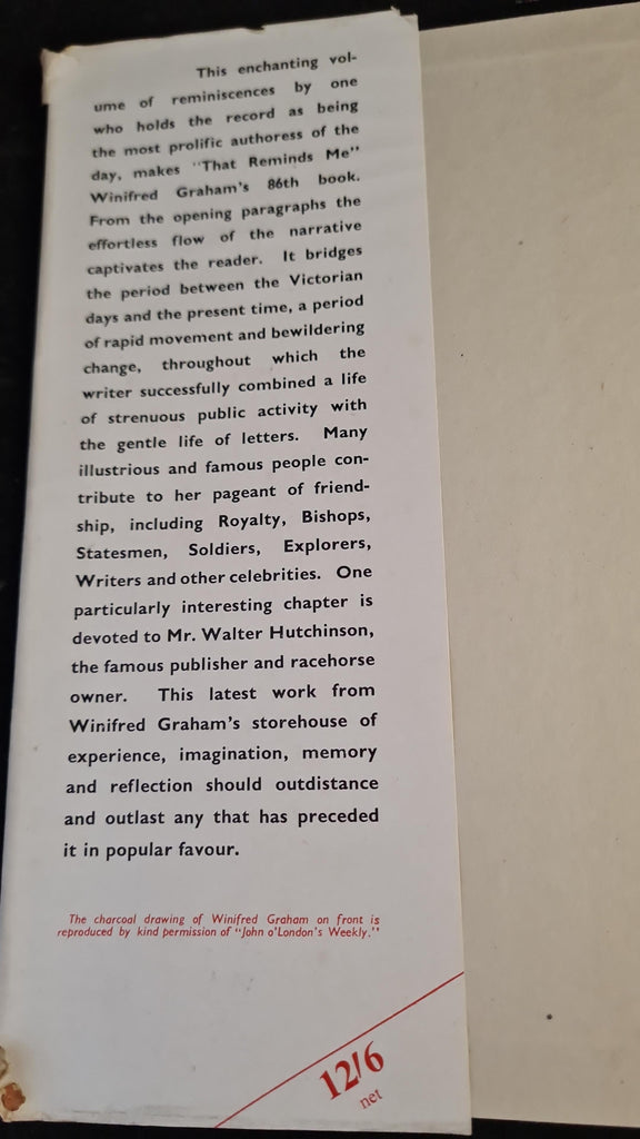 Winifred Graham - That Reminds Me, Skeffington, no date, Signed, First ...