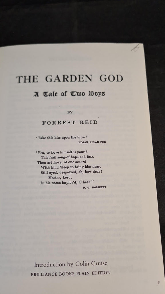 Forrest Reid - The Garden God, Brilliance Books, 1986 – Richard Dalby's ...