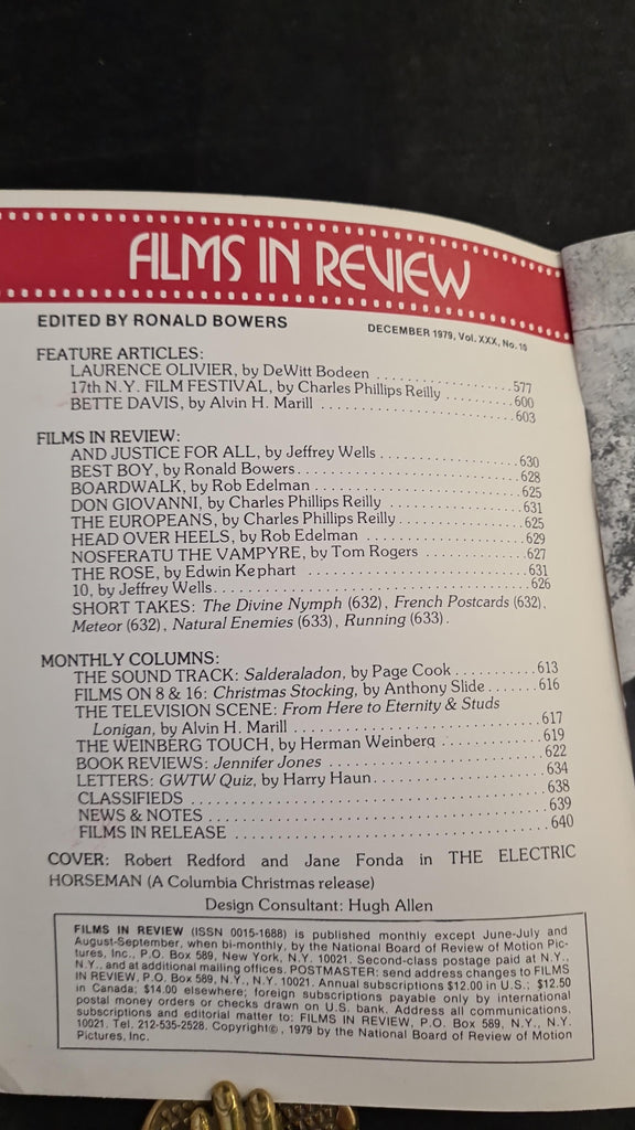 Films in Review Volume XXX Number 10 December 1979 – Richard Dalby's ...