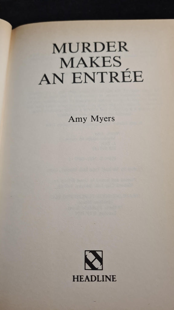 Amy Myers - Murder Makes An Entree, Headline, 1992 – Richard Dalby's ...