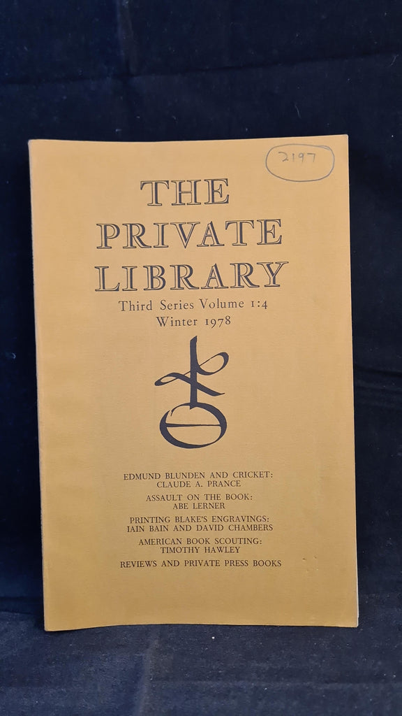 The Private Library Third Series, Volume 1 Number 4 Winter 1978 ...