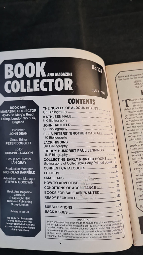 Book & Magazine Collector Number 124 July 1994 – Richard Dalby's Library