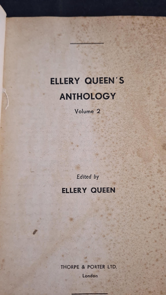 Ellery Queen's Anthology Number 2, Thorpe & Porter, 1961, Paperbacks ...