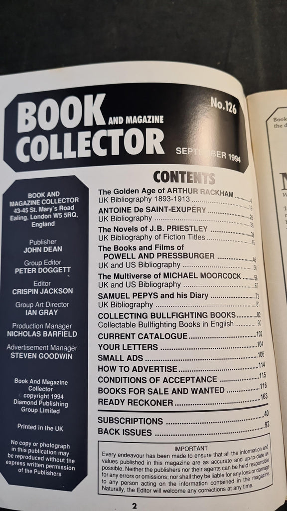 Book & Magazine Collector Number 126 September 1994 – Richard Dalby's ...