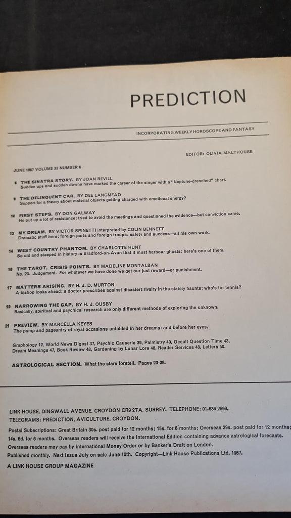 Prediction Magazine Volume 33 Number 6 June 1967 – Richard Dalby's Library