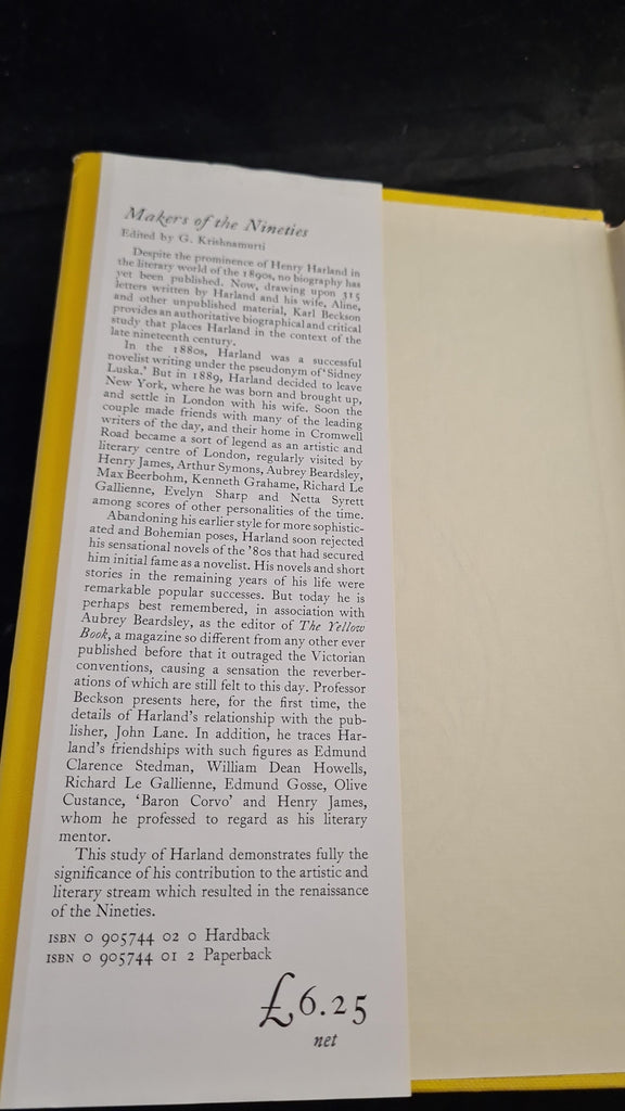 Karl Beckson - Henry Harland his life and work, Eighteen Nineties Soci ...
