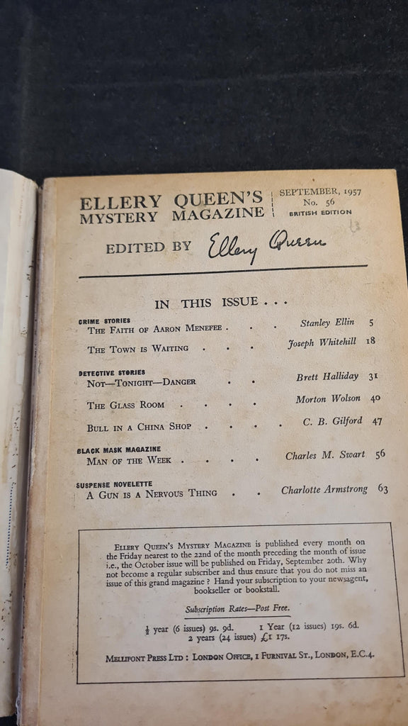 Ellery Queen's Mystery Magazine Number 56 January 1957, British Editio ...