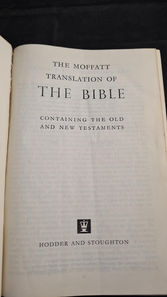 Moffatt Translation of The Bible, Hodder & Stoughton, 1964 – Richard ...