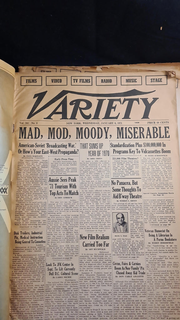 Variety Magazine 6 January 1971, New York, 65th Anniversary Edition ...