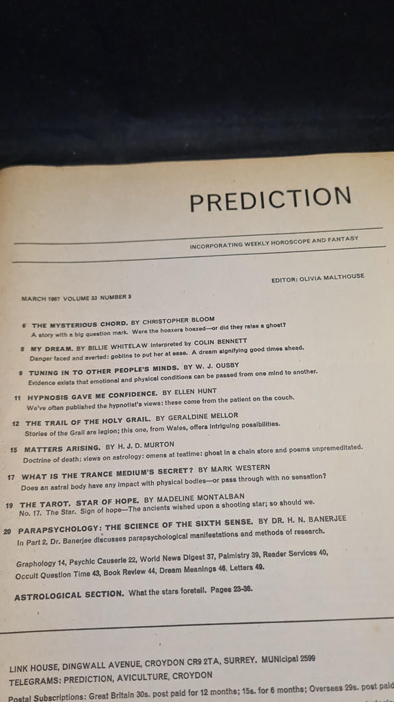 Prediction Magazine Volume 33 Number 3 March 1967 – Richard Dalby's Library