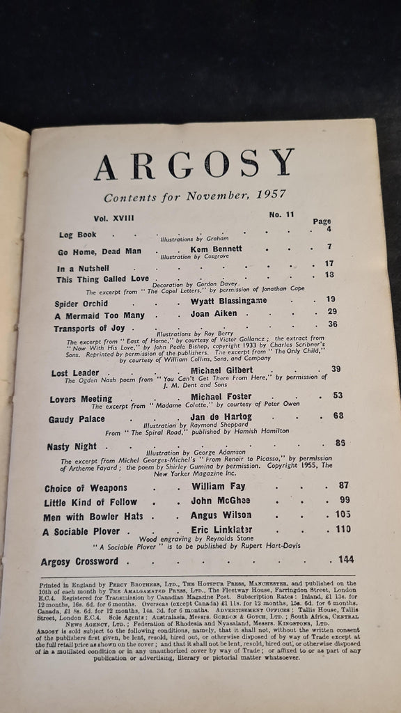 Argosy Magazine Volume 18 Number 11 November 1957 – Richard Dalby's Library