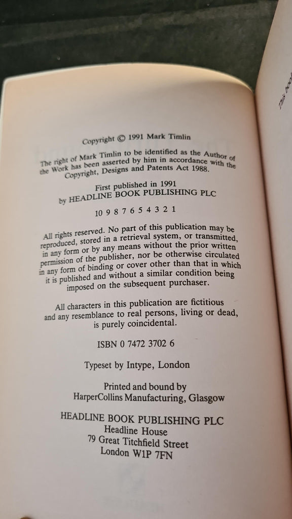 Mark Timlin - The Turnaround, Headline, 1991, Paperbacks – Richard ...