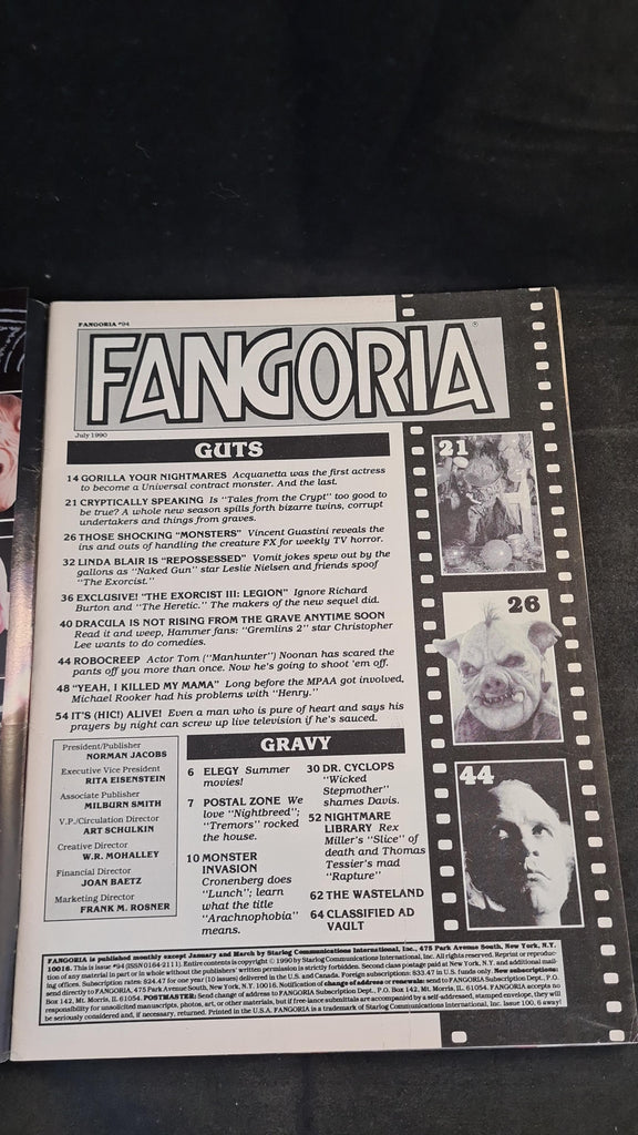 Fangoria Magazine Issue 94 July 1990 – Richard Dalby's Library
