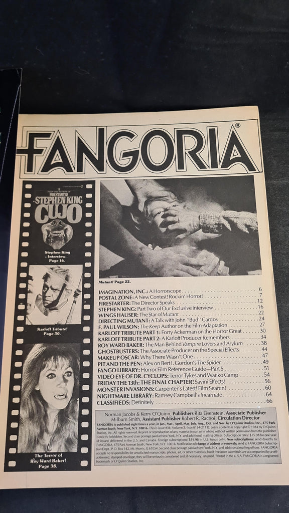 Fangoria Magazine Issue 36 Volume 3 1984 – Richard Dalby's Library