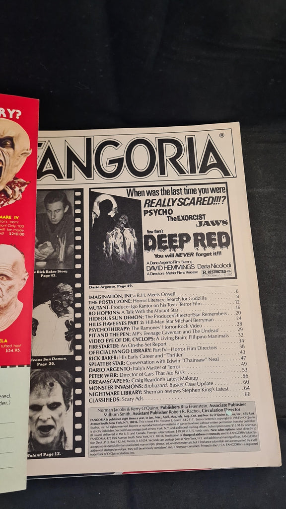 Fangoria Magazine Issue 34 Volume 3 1984 – Richard Dalby's Library