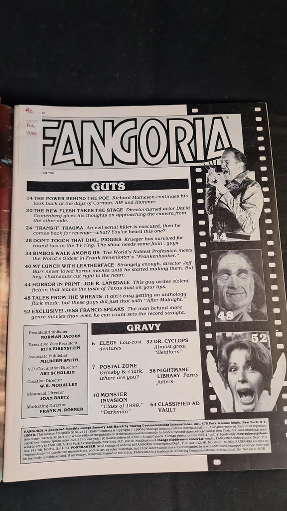 Fangoria Magazine Number 90 February 1990 – Richard Dalby's Library