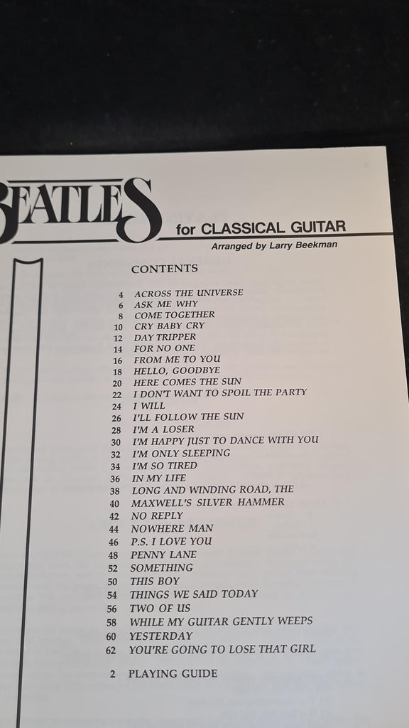 Larry Beekman - Beatles for Classical Guitar, Hal Leonard, 1988 ...