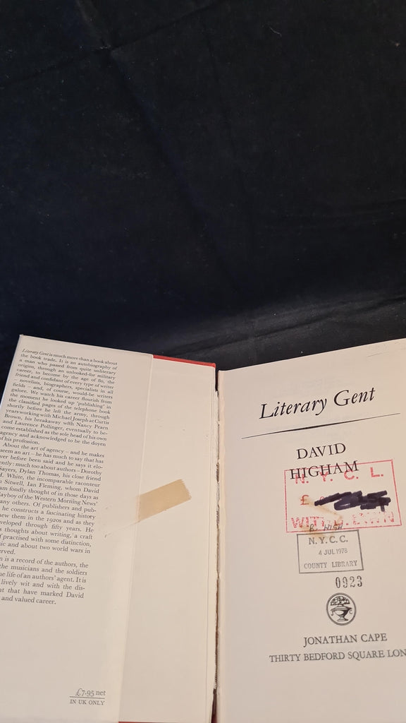 David Higham - Literary Gent, Jonathan Cape, 1978 – Richard Dalby's Library