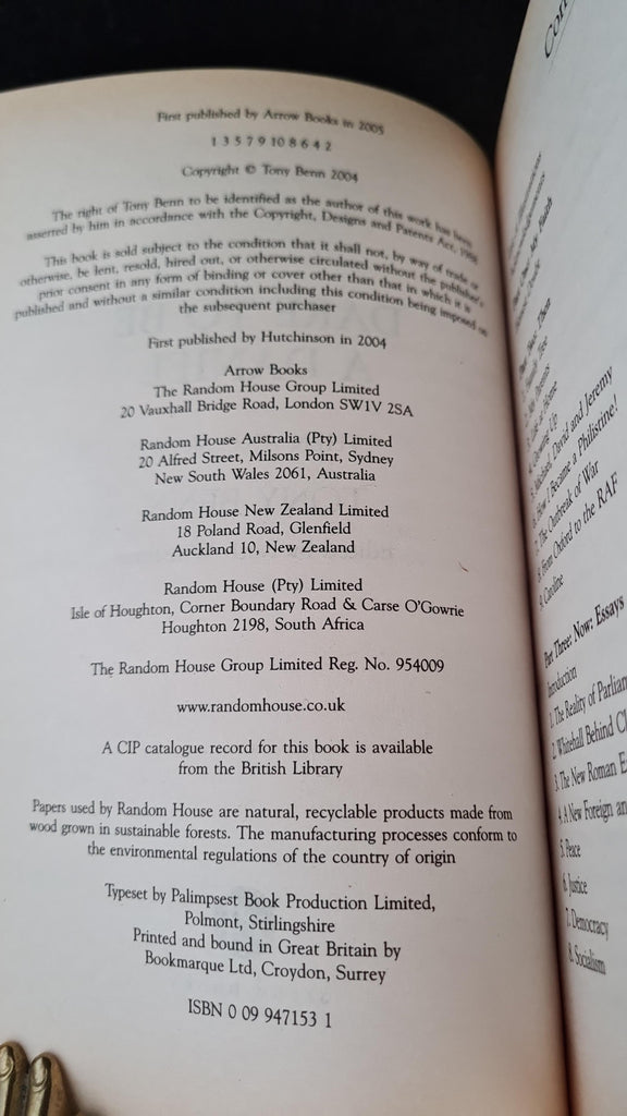 Ruth Winstone - Tony Benn, Then and Now, Arrow Books, 2005, Paperbacks ...