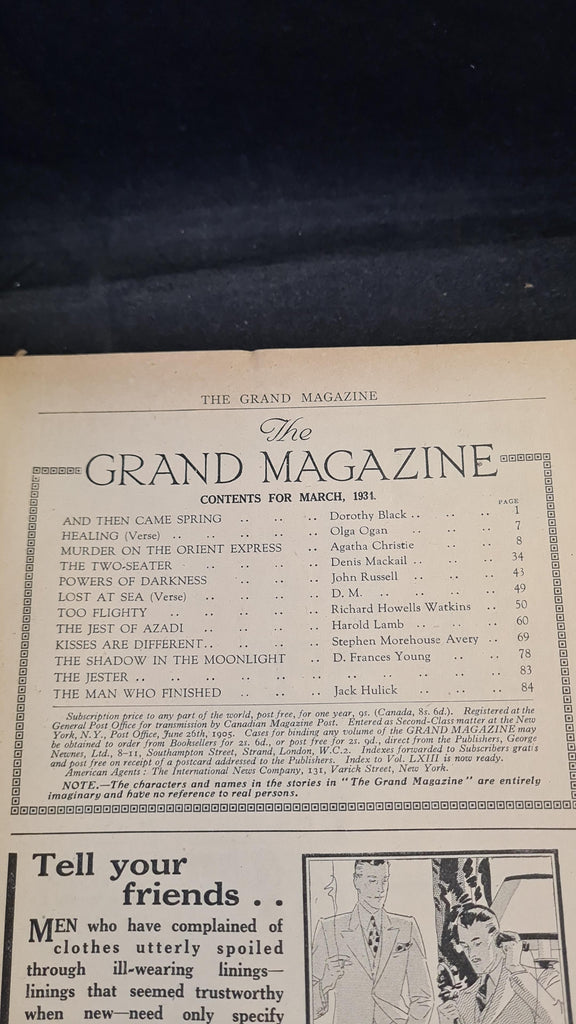 The Grand Magazine March 1934, Agatha Christie – Richard Dalby's Library
