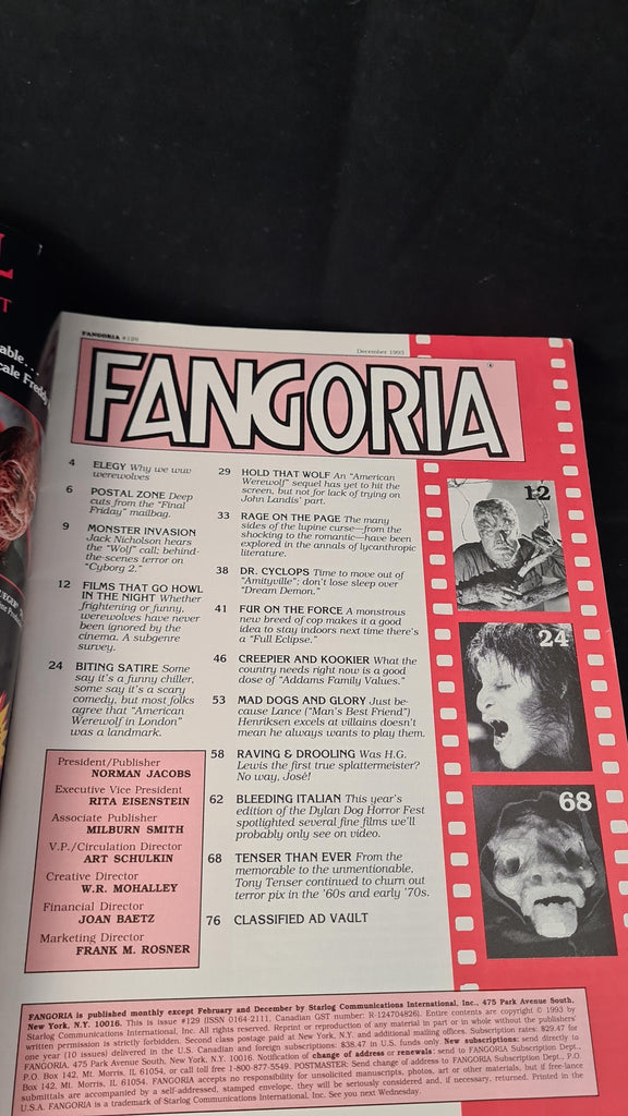 Fangoria Magazine Number 129 December 1993 – Richard Dalby's Library