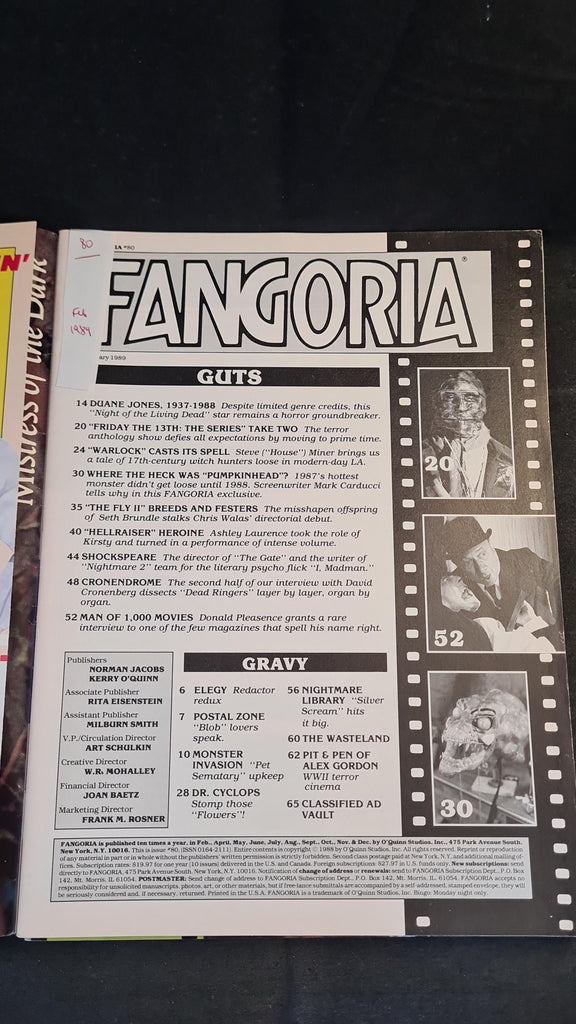 Fangoria Magazine Number 80 February 1989 – Richard Dalby's Library