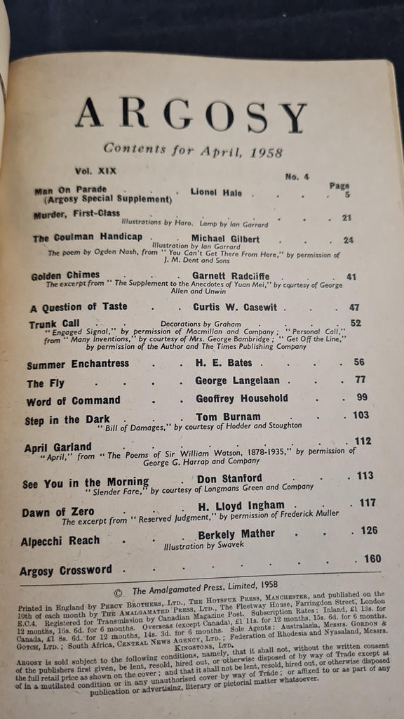 Argosy Magazine Volume 19 Number 6 April 1958 – Richard Dalby's Library