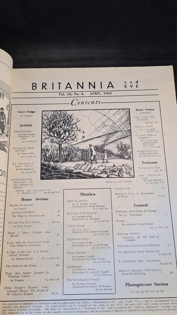 Britannia and Eve Magazine Volume 10 Number 4 April 1935, Marjorie Bow ...