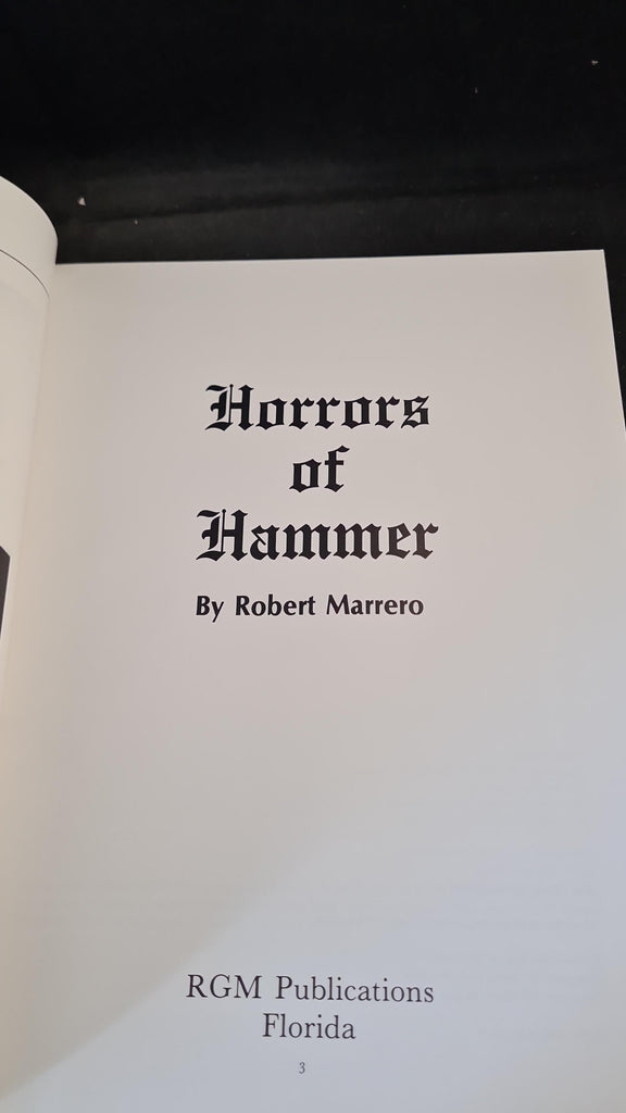 Robert Marrero - Horrors of Hammer, RGM Publications, 1984, First Edit ...