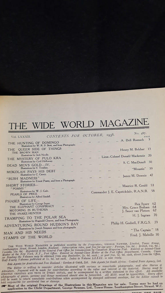 The Wide World Magazine Volume 82 Number 487 October 1938 – Richard ...