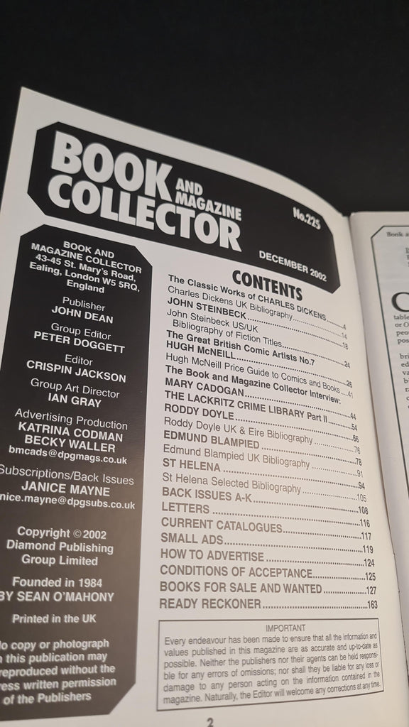Book and Magazine Collector Number 225 December 2002 – Richard Dalby's ...