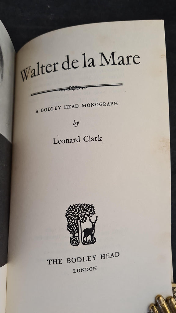 Leonard Clark - Walter de la Mare, Bodley Head, 1960 – Richard Dalby's ...