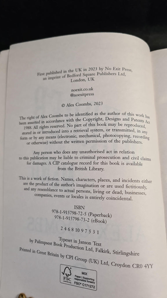 Alex Coombs - Murder on The Menu, No Exit Press, 2023, Paperbacks ...