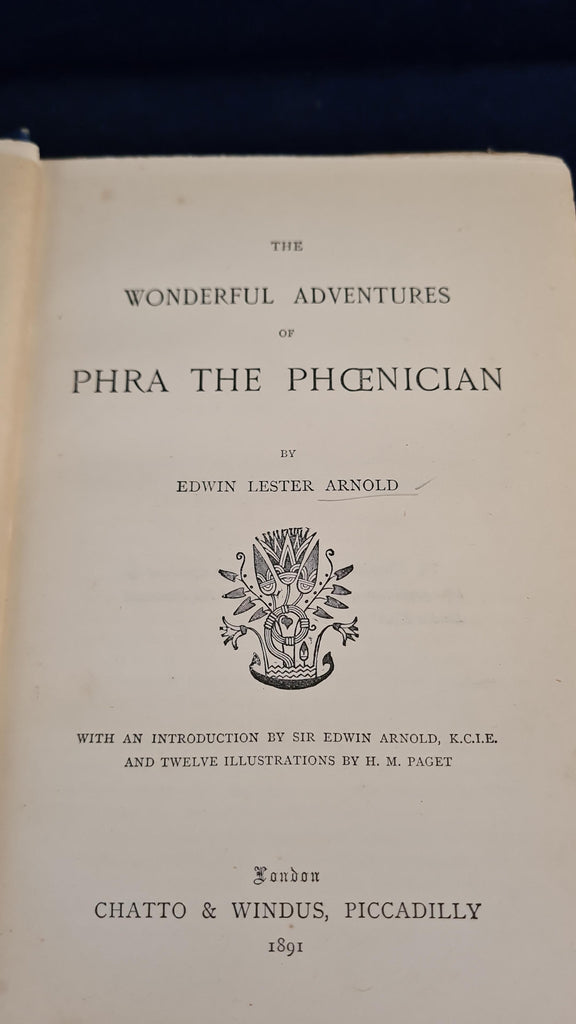 Edwin Lester Arnold - Wonderful Adventures of Phra The Phoenician, Cha ...