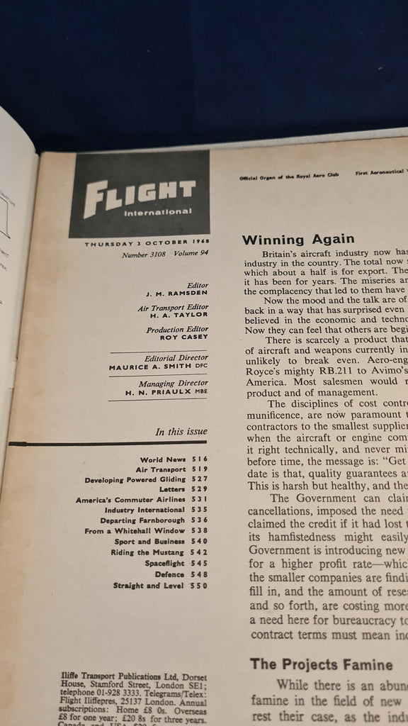 Flight International Magazine 3 October 1968 – Richard Dalby's Library
