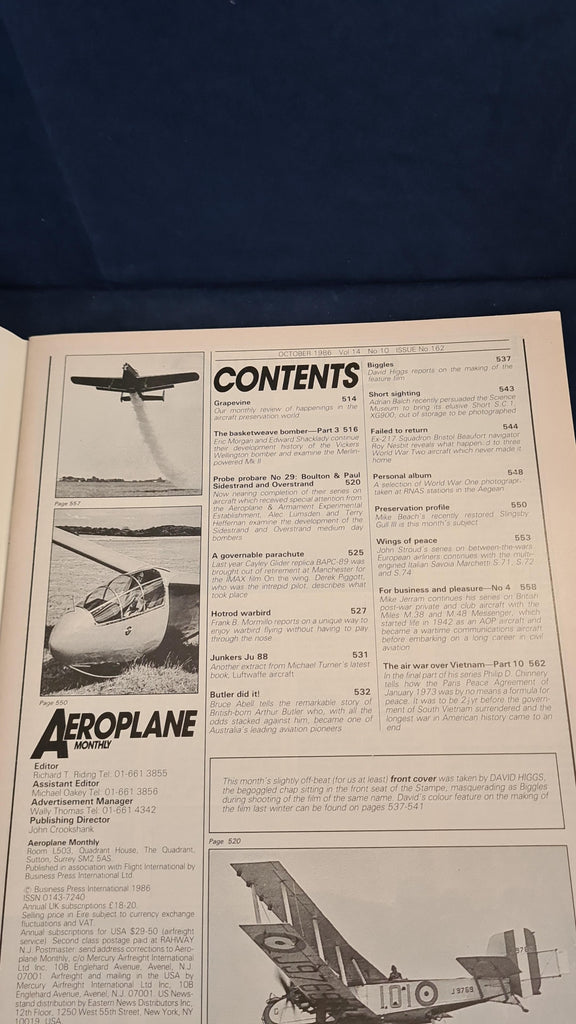 Aeroplane Monthly Magazine October 1986 – Richard Dalby's Library