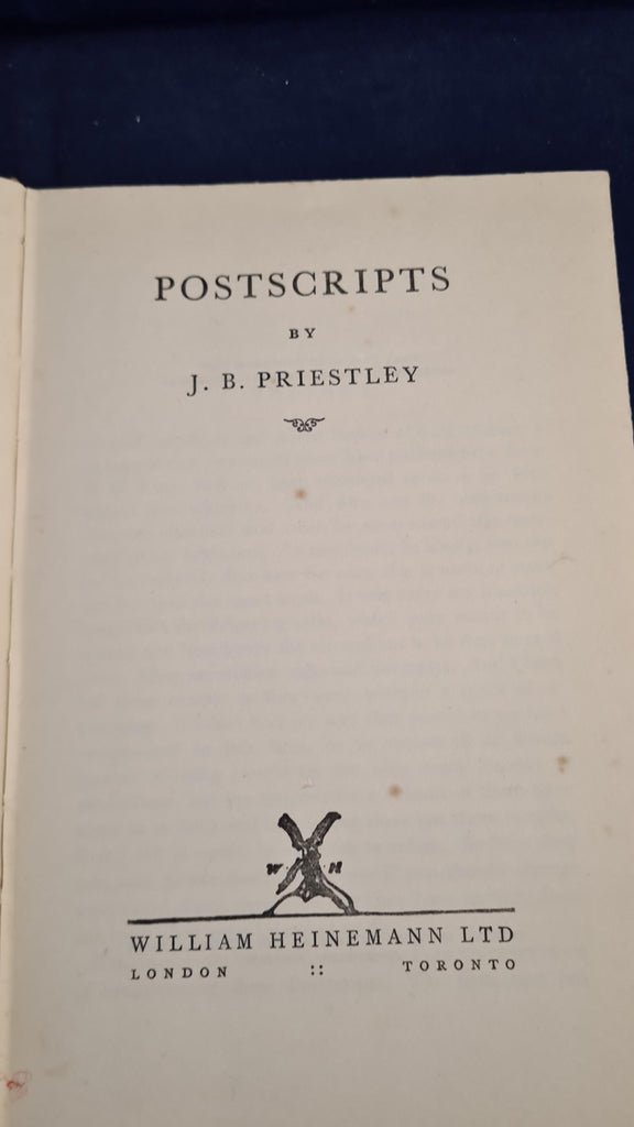 J B Priestley - Postscripts, William Heinemann, 1941 – Richard Dalby's ...