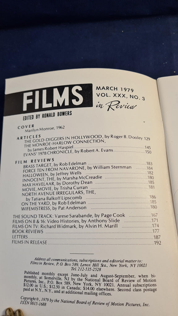 Films in Review Volume XXX Number 3 March 1979 – Richard Dalby's Library
