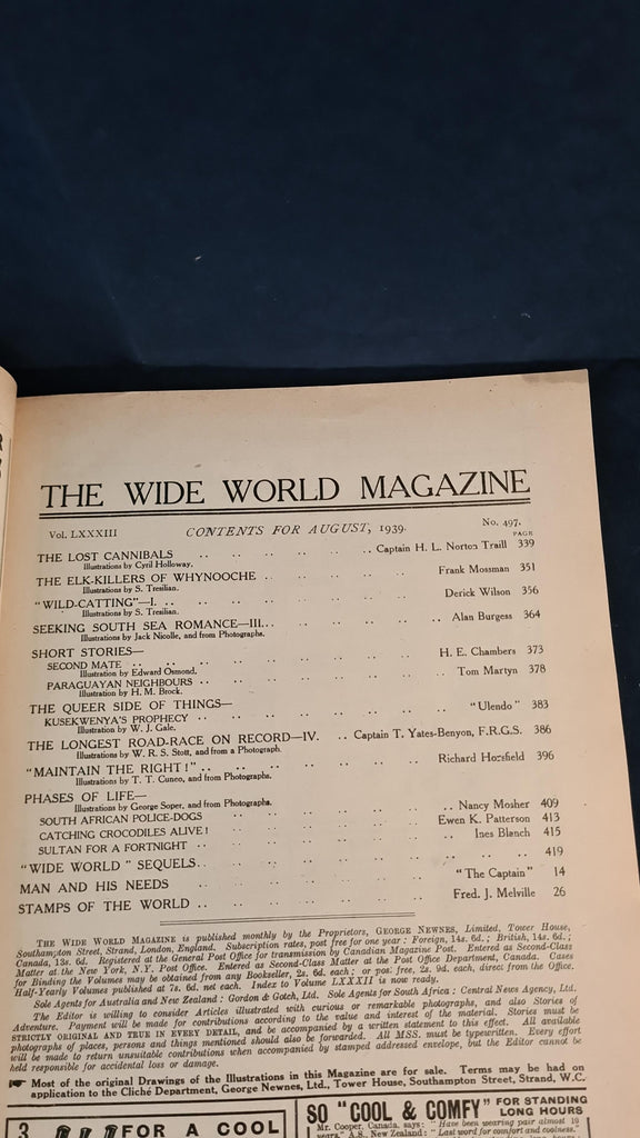 The Wide World Magazine Volume 83 Number 497 August 1939 – Richard ...