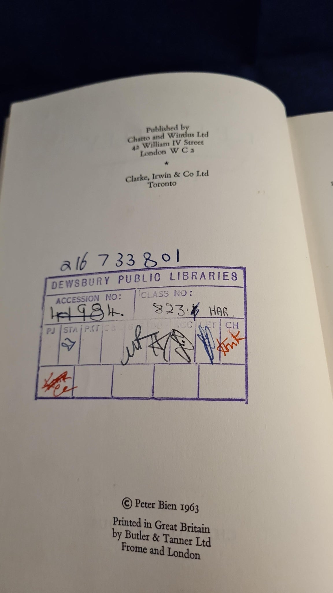 Peter Bien - L P Hartley, Chatto & Windus, 1963 – Richard Dalby's Library